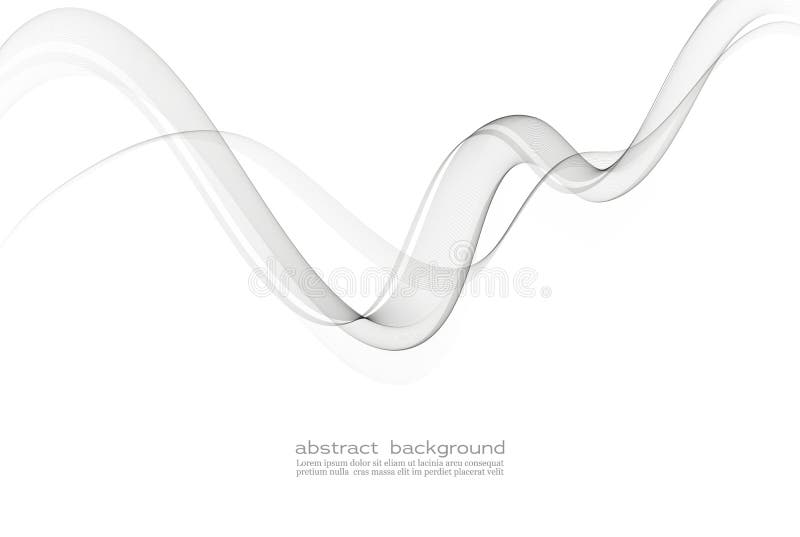 Gray Wavy Flow, Abstract Wave Vector Background Stock Vector ...
