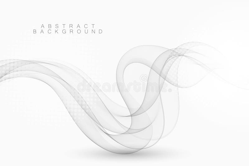 Gray Wavy Flow, Abstract Wave Vector Background Stock Vector ...