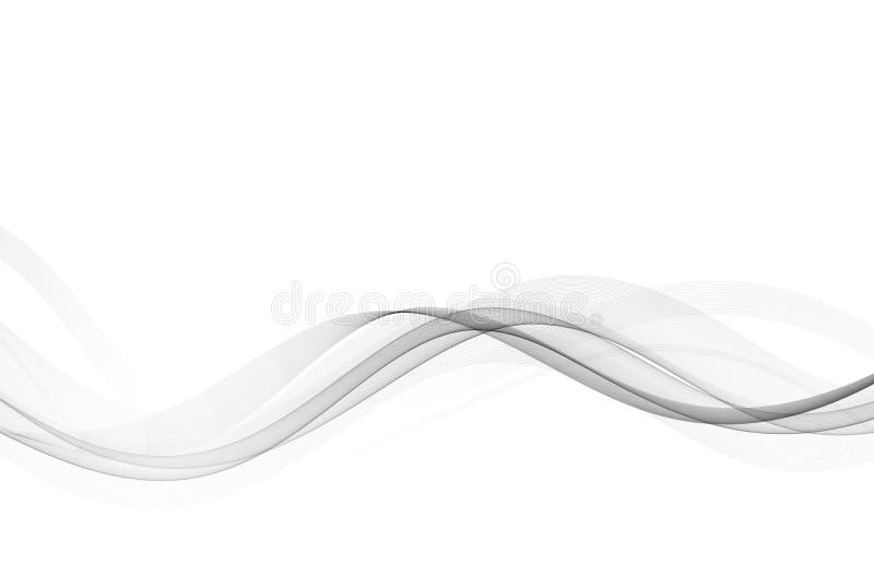 Gray Wavy Flow, Abstract Wave Vector Background Stock Vector ...