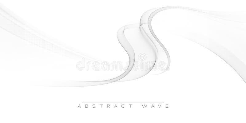 Gray Wavy Lines with Halftone Effect. Abstract Transparent Gray Wave ...