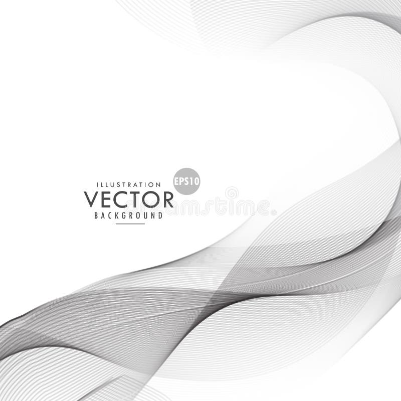 Gray Wavy Flow, Abstract Wave Vector Background Stock Vector ...
