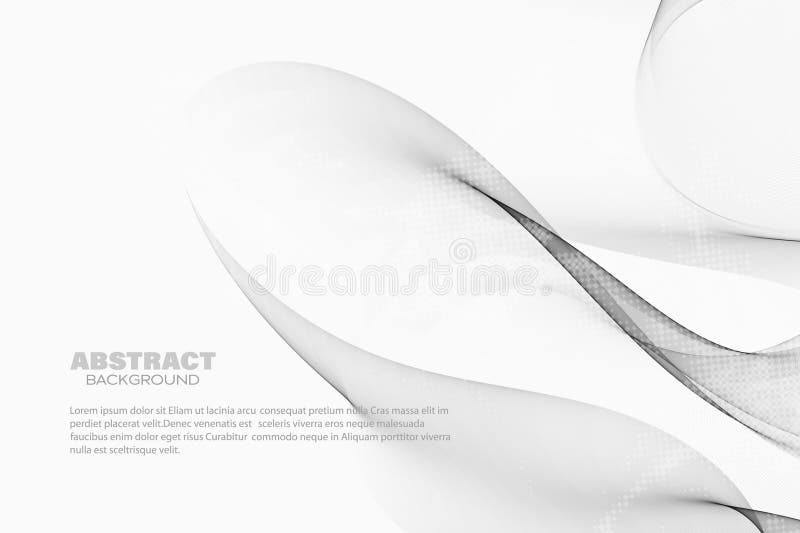 Gray Wavy Flow, Abstract Wave Vector Background Stock Vector ...