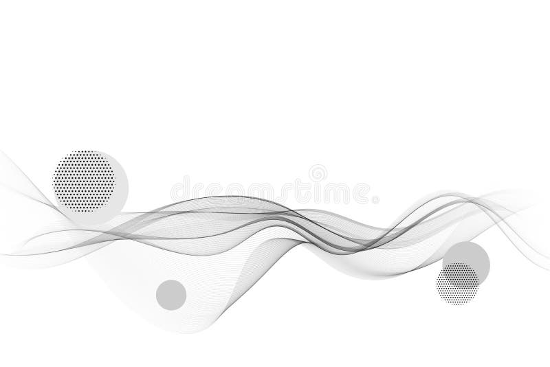Gray Wavy Vector Flow. Abstract Wave Background. Stock Vector ...