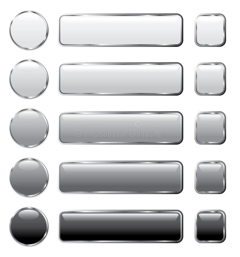 Blue web buttons long stock vector. Illustration of click - 9724706