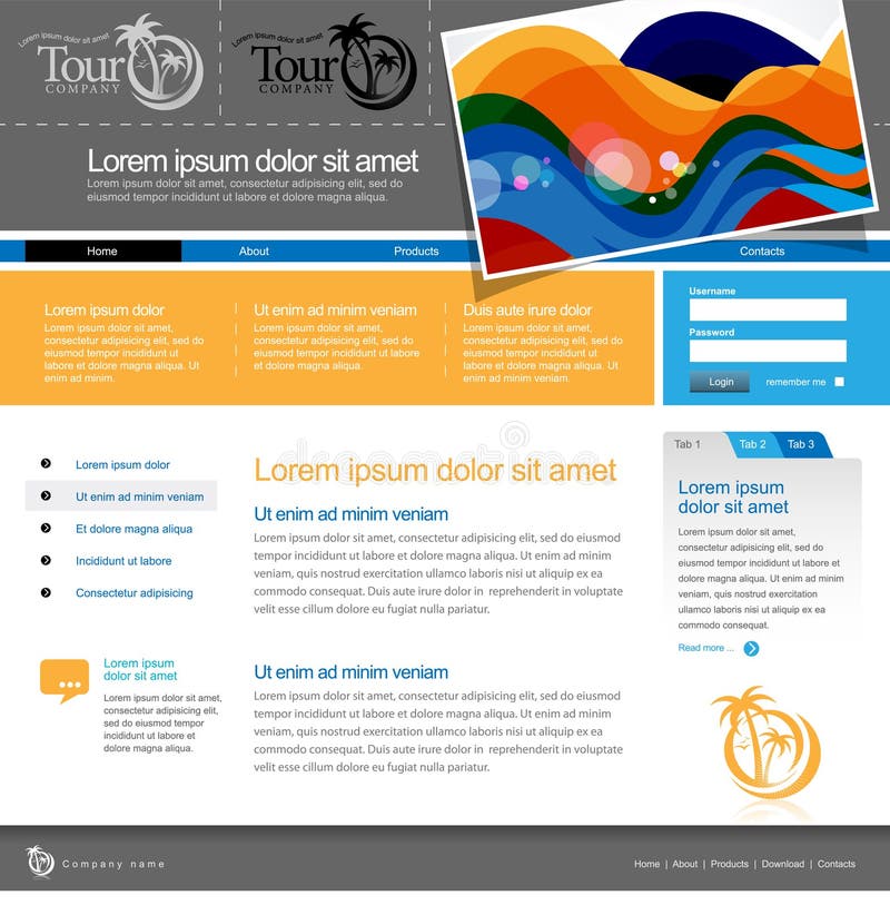 Gray Website Template stock vector. Illustration of creative - 23544248