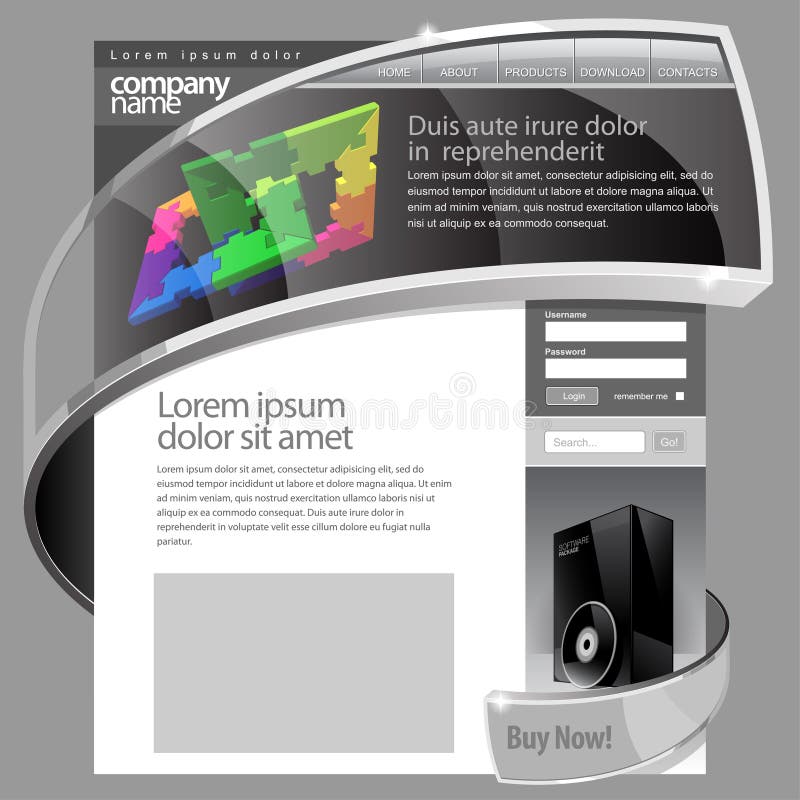 Gray Website Template 960 Grid. Stock Vector - Illustration of original ...