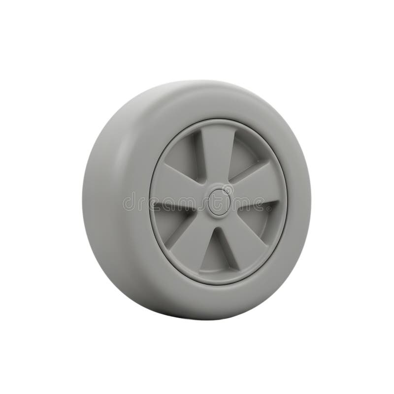 Gray Wheel Design 3D Model Simple Clean Realistic Tire Part Icon Object ...