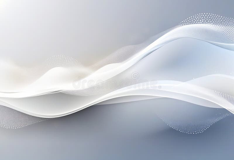 Gray and White Abstract Background with Flowing Particles. Digital ...