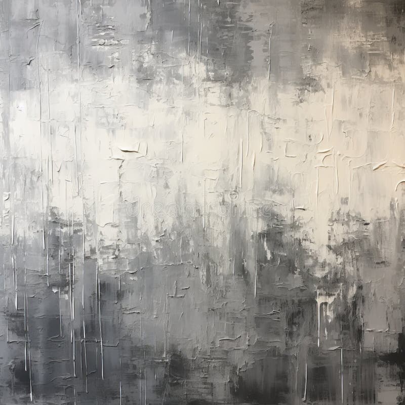 Gray and White Abstract Painting with Textured Expressions Stock ...