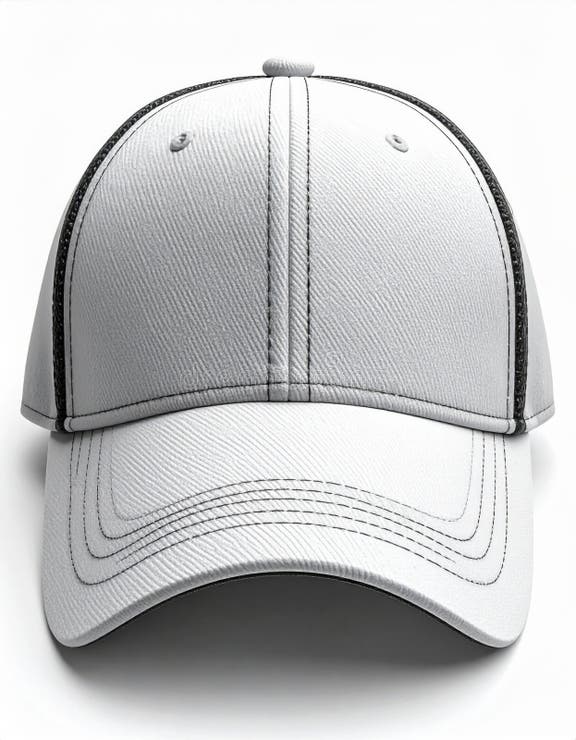 Gray and White Baseball Cap Front View in a Bright Studio Isolated ...