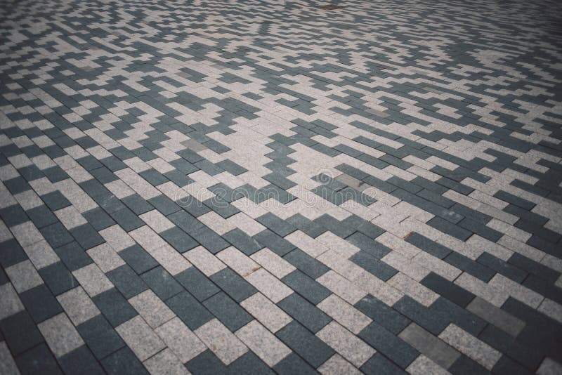 Gray and White Patterned Paving Tiles on the Ground of Street ...