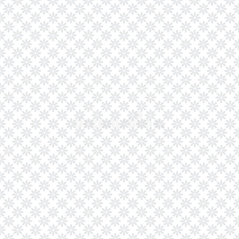 Gray and White Seamless Floral Pattern. Vector Stock Vector ...