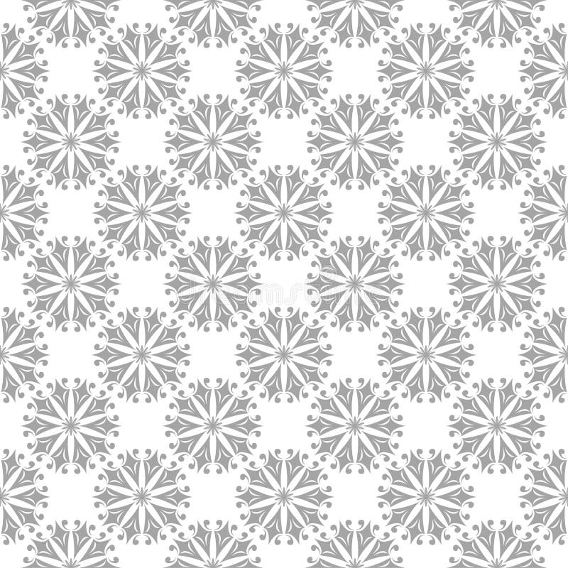 Gray and White Seamless Pattern Stock Vector - Illustration of blossom ...