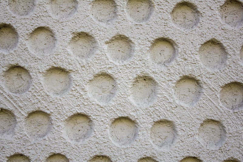 Gray White Wall with Round Holes with Shadows. Rough Surface Texture ...