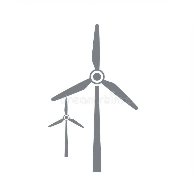 Gray Wind Turbine Icon Illustration Stock Illustration - Illustration ...