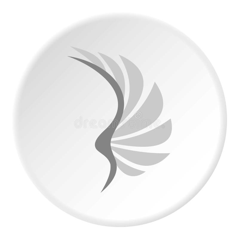 Gray Wing of Birds Icon, Flat Style Stock Illustration - Illustration ...