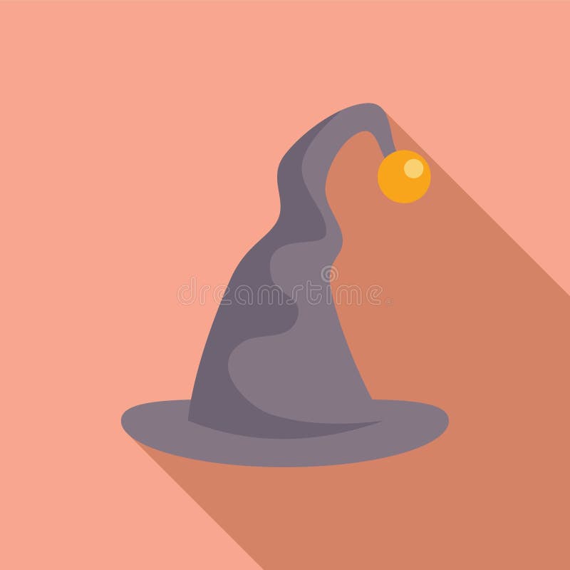 Gray Wizard Hat Casting a Spell with Long Shadow on Pink Background ...