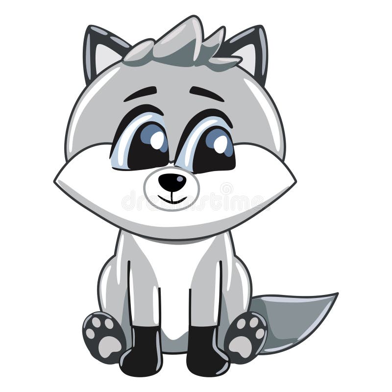 Gray wolf cartoon stock vector. Illustration of symbol - 339926586