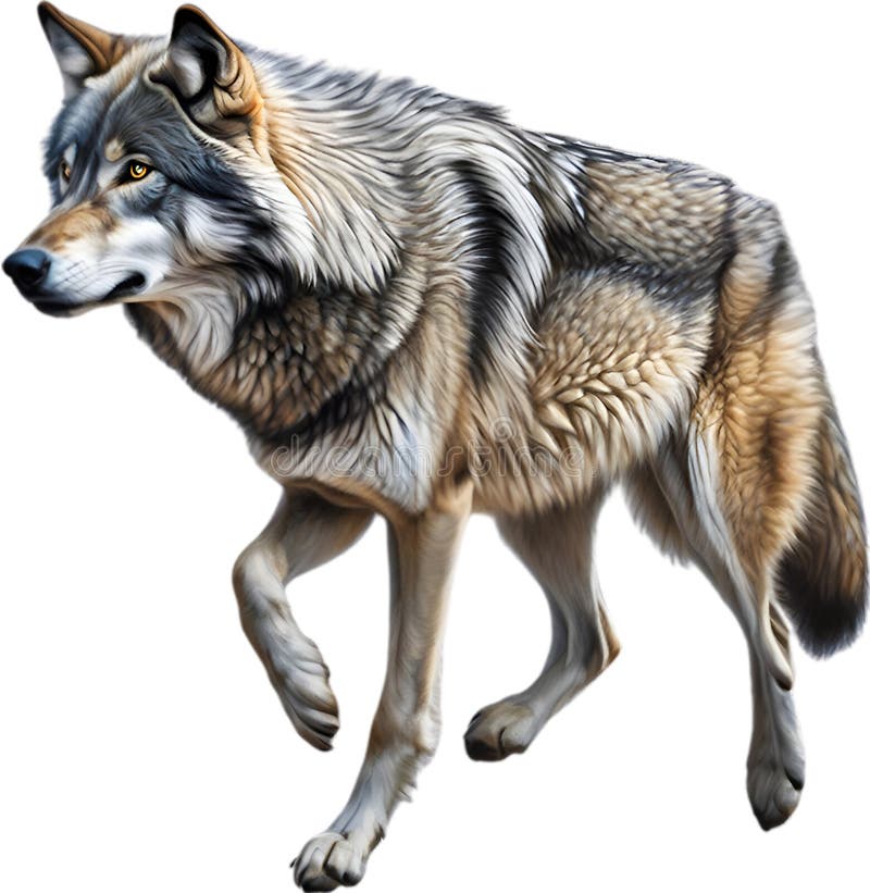 Gray Wolf, Colored-pencil Sketch of Gray Wolf. AI-Generated. Stock Photo - Illustration of ...