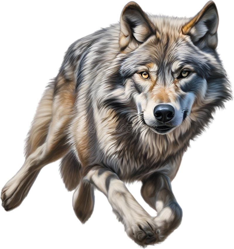 Gray Wolf, Colored-pencil Sketch of Gray Wolf. AI-Generated. Stock Photo - Illustration of ...