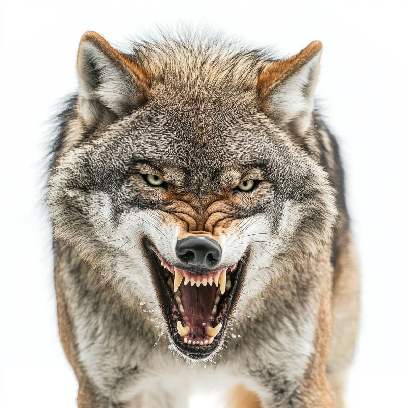 Gray Wolf Face with Transparent Background, Close Up Stock Illustration ...