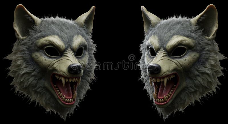 Gray Wolf Mask Digital Render Stock Illustration - Illustration of ...