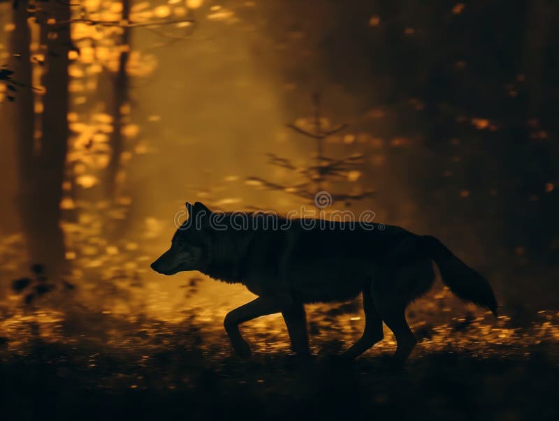 Gray Wolf in Motion stock photo. Image of movement, habitat - 309725586