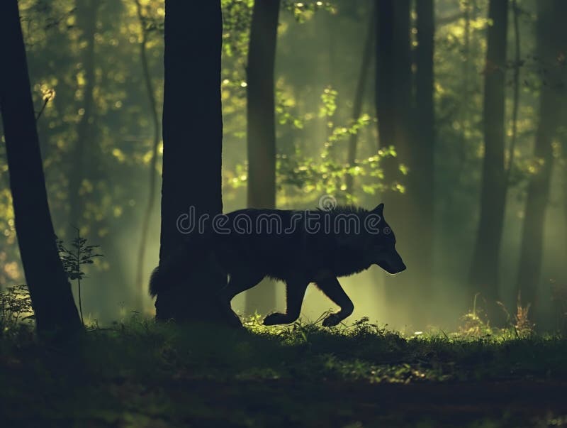 Gray Wolf in Motion stock photo. Image of natural, wilderness - 309726288