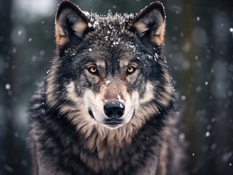 Gray Wolf in Snow stock illustration. Illustration of wildlife - 293709555