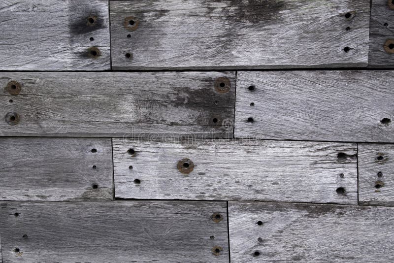 Old Wood Planks with Nail in Interlocking Pattern Background and ...