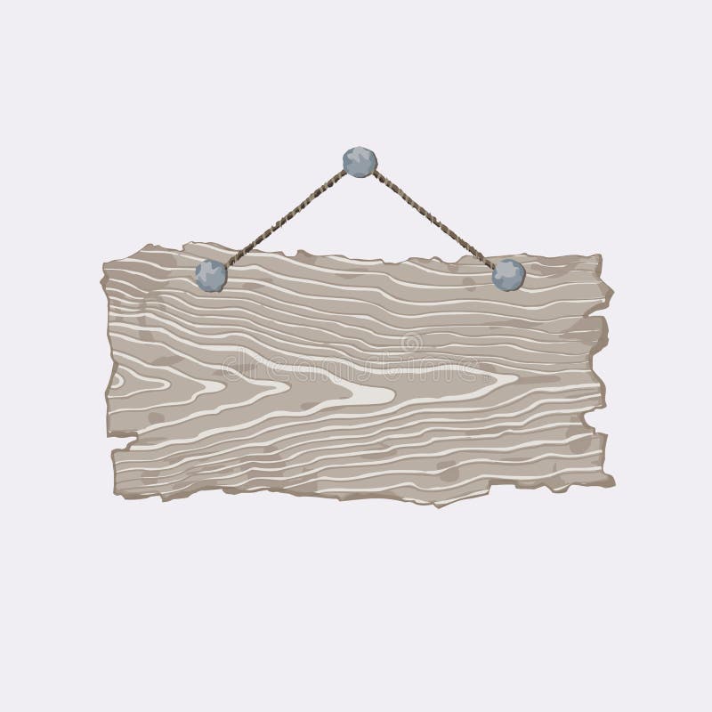 Blank Wooden Signs (hanging and Light Gray) Stock Vector - Illustration ...