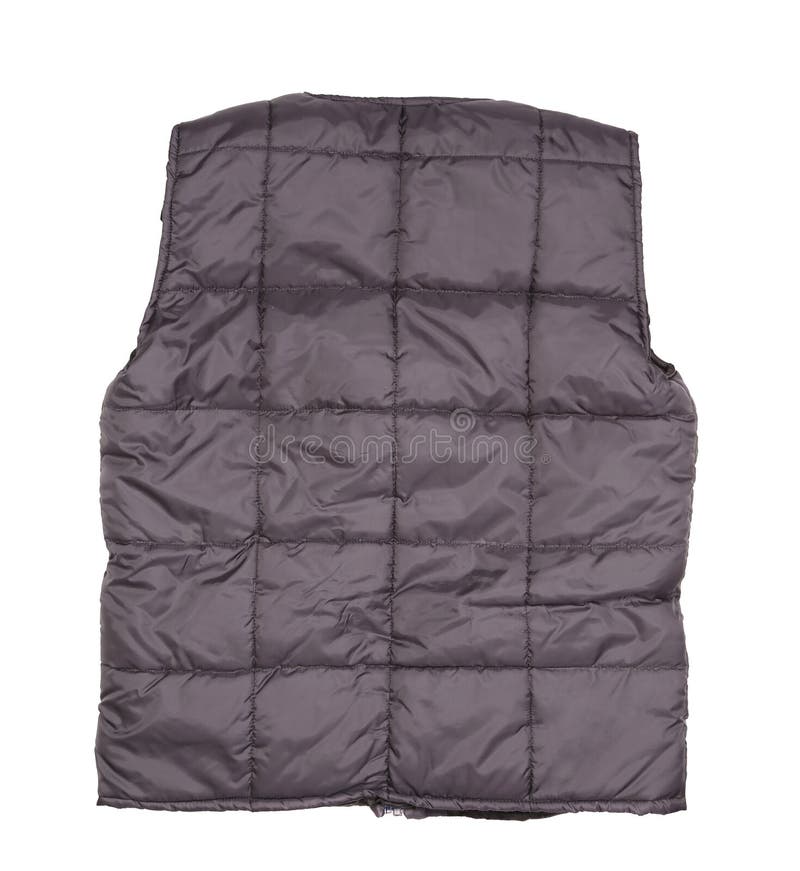 Gray Working Winter Vest. Back View Stock Image - Image of sign, grey ...