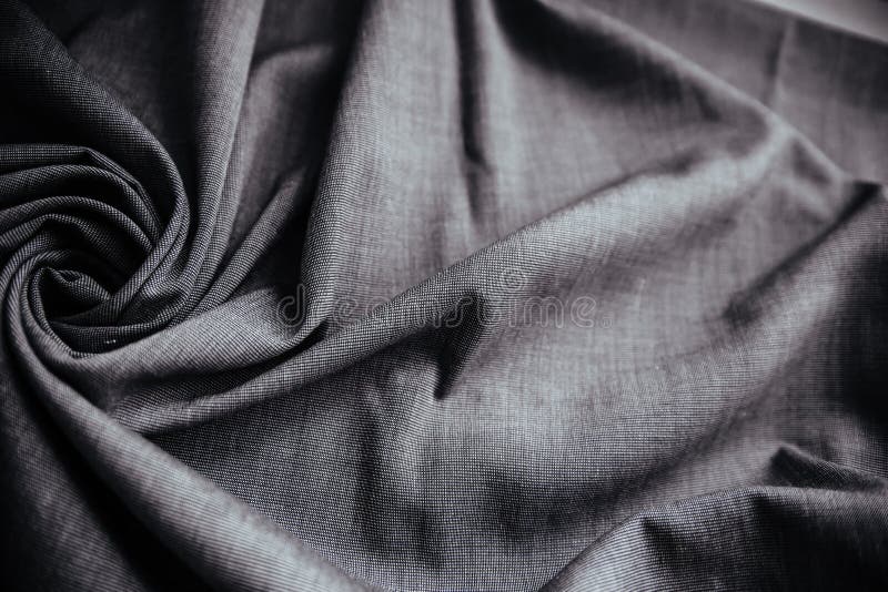 Gray Wrinkled Draped Fabric. Sewing Material is on the Table Stock ...