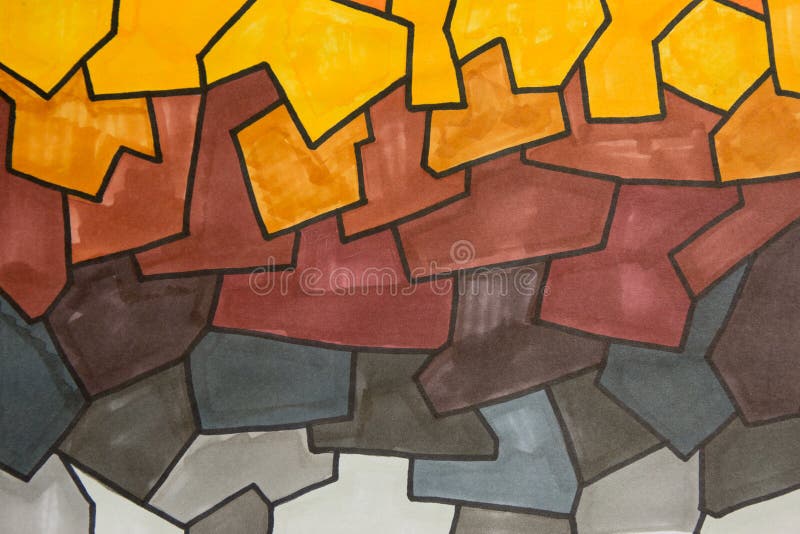 Gray and Yellow Marker Artwork Texture. Abstract Background. Stock ...
