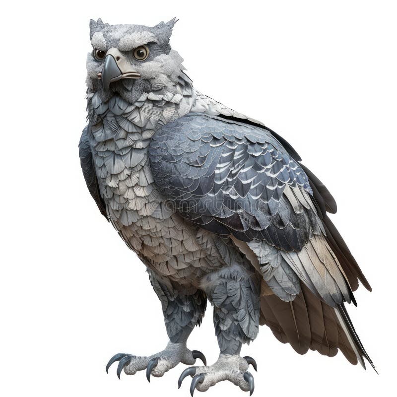 Majestic Harpy Eagle, Powerful Bird of Prey Isolated on White ...