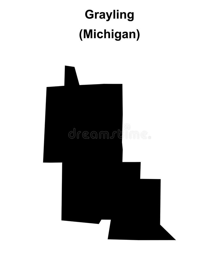 Grayling outline map stock vector. Illustration of region - 387412549