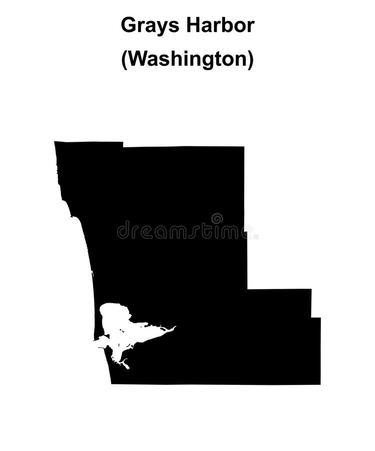 Grays Harbor outline map stock vector. Illustration of tourism - 361874632