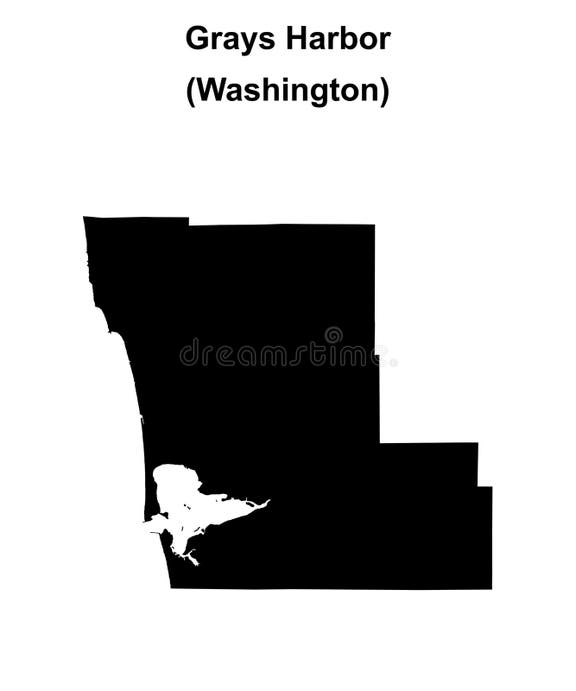 Grays Harbor outline map stock vector. Illustration of tourism - 361874632