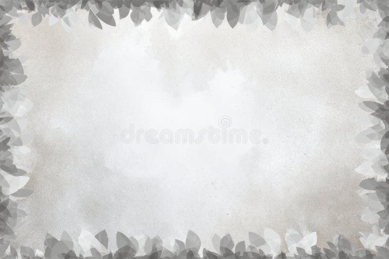 Grayscale Abstract Background with Leaf Border for Modern Design ...