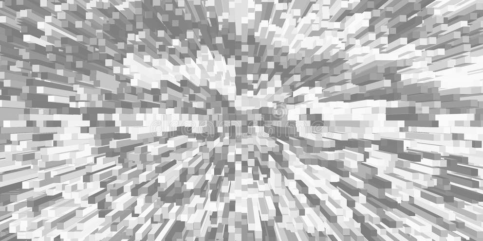 A Grayscale Abstract 3D Digital Artwork Featuring an Explosion of Pixel ...