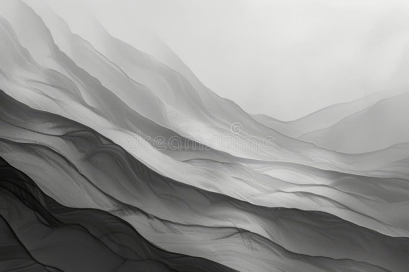 A Grayscale Abstract Image of a Mountain Range with Soft, Subtle ...
