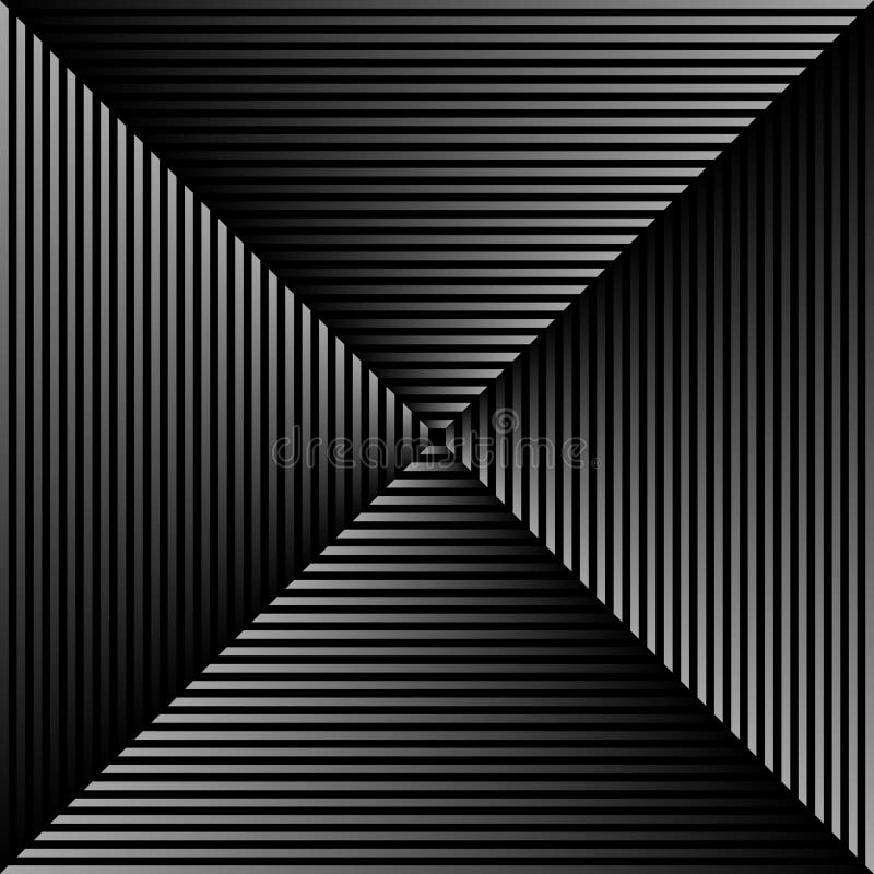 Grayscale Abstract Pattern, Background with Radiating Squares Stock ...