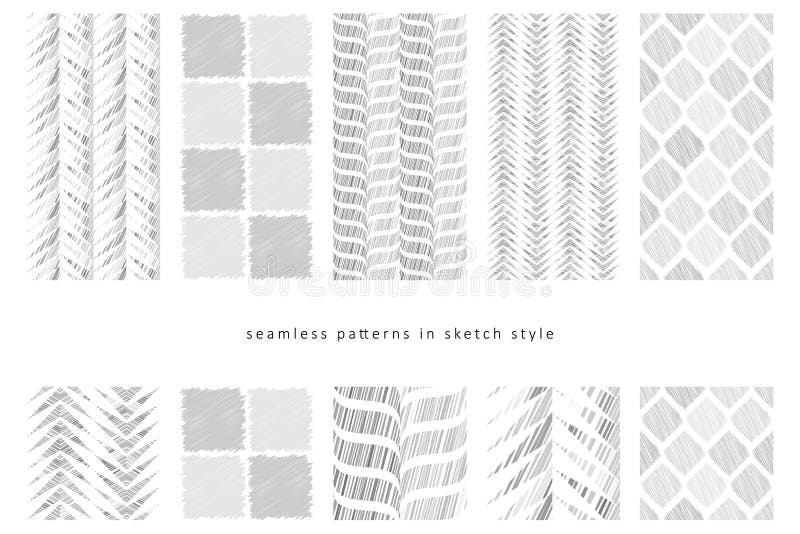 Grayscale Abstract Seamless Patterns Stock Vector - Illustration of ...