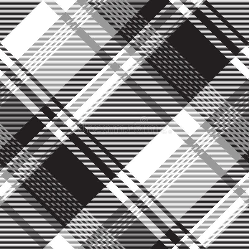 Grayscale Black White Check Plaid Seamless Pattern Stock Vector ...