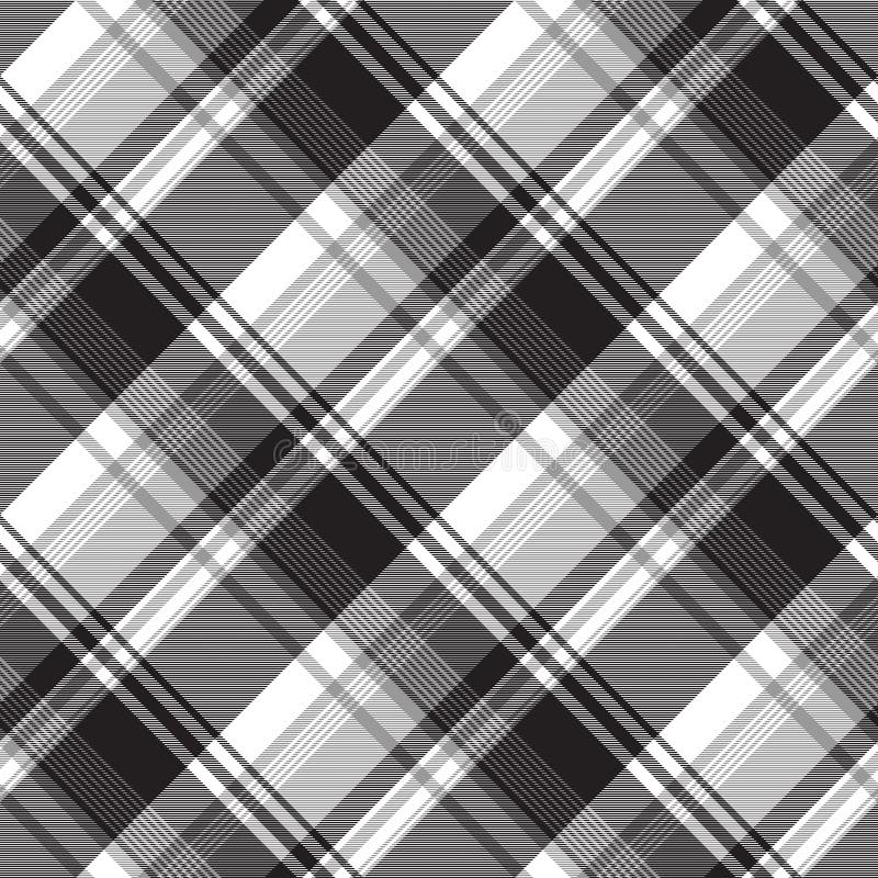 Grayscale Black White Check Plaid Seamless Pattern Stock Vector ...