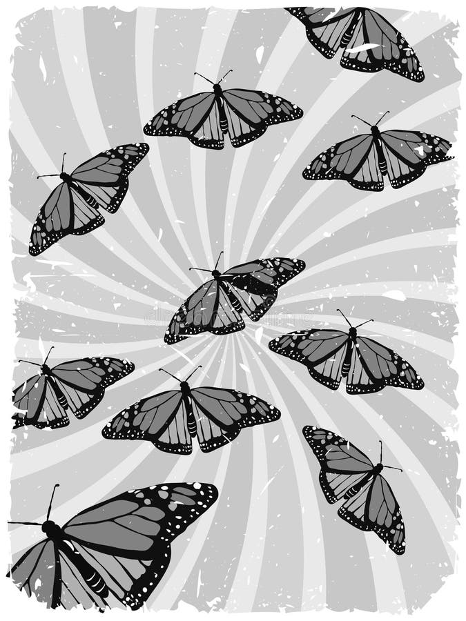 Grayscale Butterflies Stock Illustrations – 93 Grayscale Butterflies ...