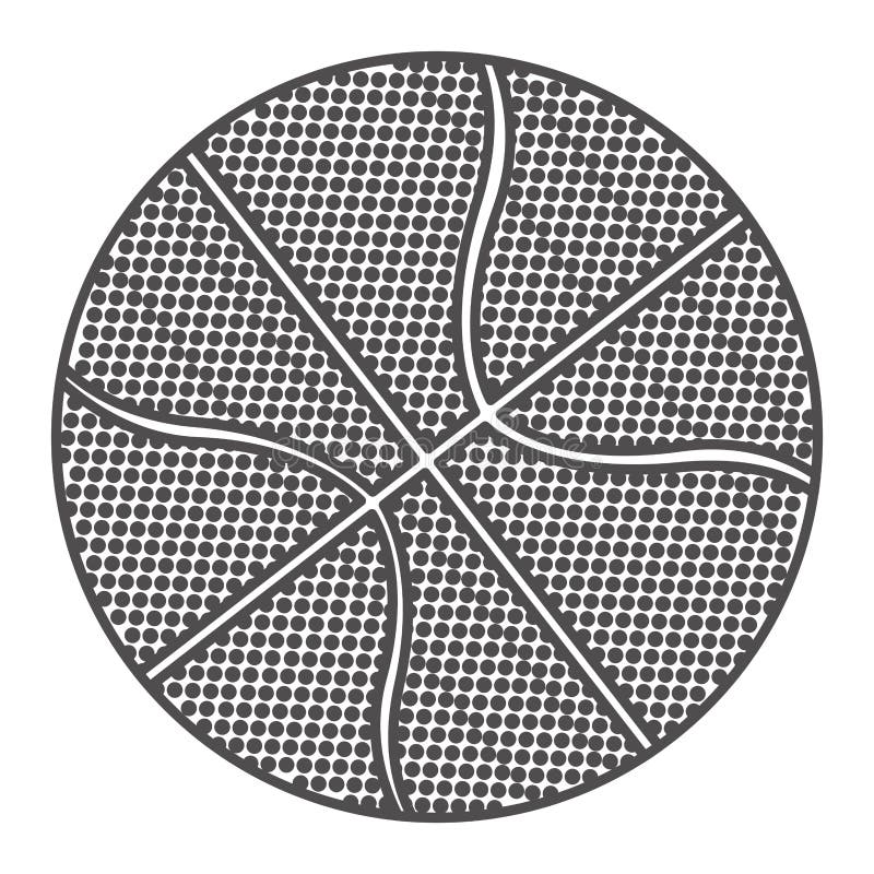 Grayscale Contour with Basketball Ball Stock Illustration ...