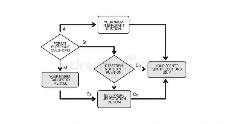 Abstract Flowchart Illustrating a Complex Decision-Making Process Stock ...