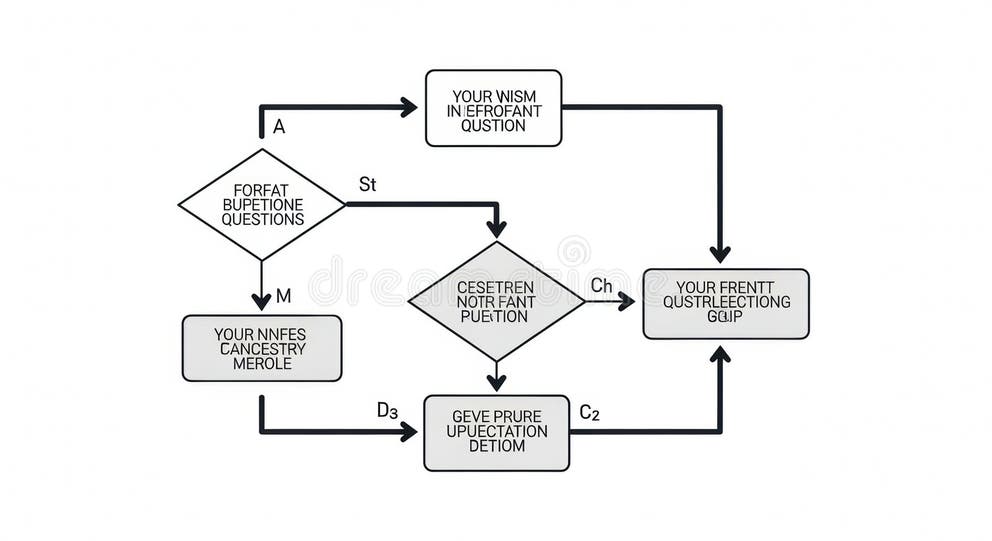 Abstract Flowchart Illustrating a Complex Decision-Making Process Stock ...
