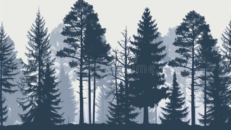 Grayscale Forest stock image. Image of spruce, design - 372139275